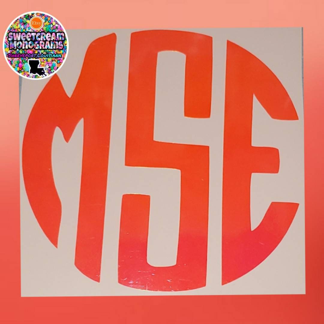 Hot Pink Monogram Decal for Car|pink Monogram for Tumbler Cup|hot Pink ...