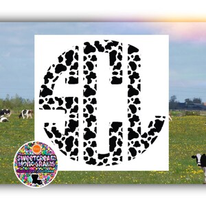 Cow Print Monogram Car Decal|livestock Car Sticker|animal Print ...