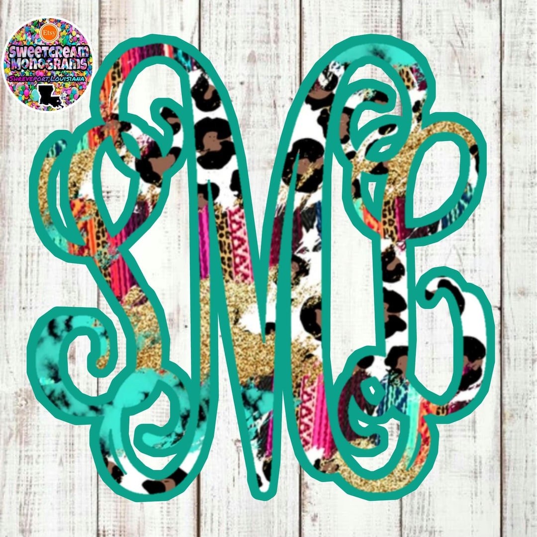 New Personalized Vinyl Decal|decal Leopard Monogram Car Decal|leopard ...