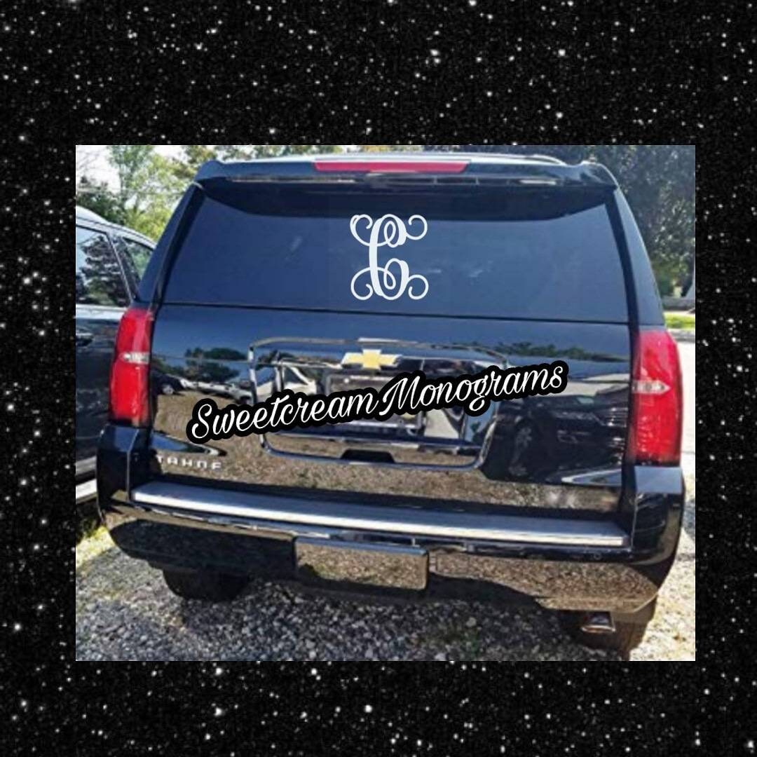 Single Letter Monogram Car Decal: Initial Vinyl Sticker - Etsy