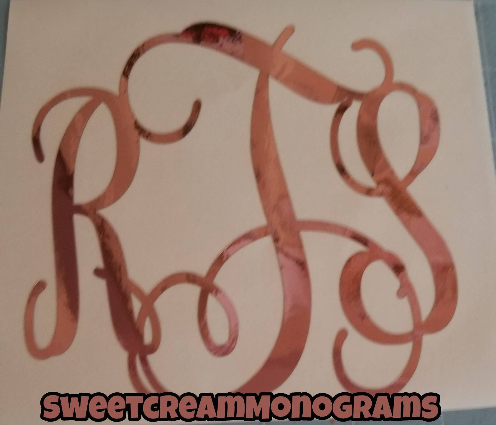 Rose Gold Monogram DecalMonogrammed car stickerRose Gold | Etsy