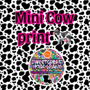 Cow Print Monogram Car Decal|cow Spots Monogram Car Sticker|double ...