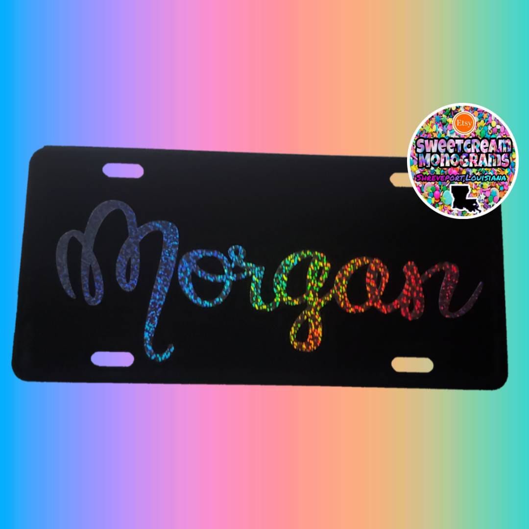 Personalized Name License Plates Holographic Name Platepick - Etsy