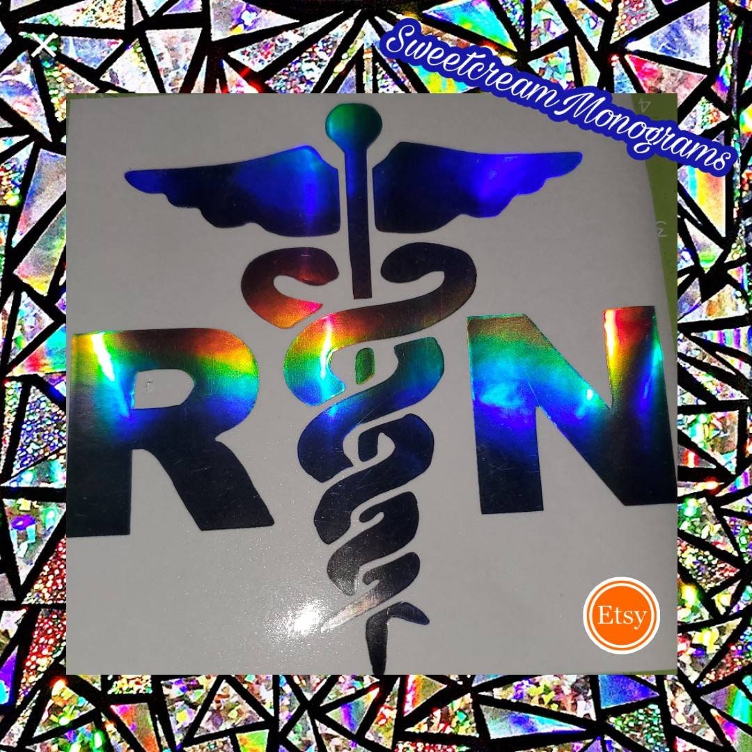 Holographic RN Car Decal: Nurse Life Sticker - Etsy
