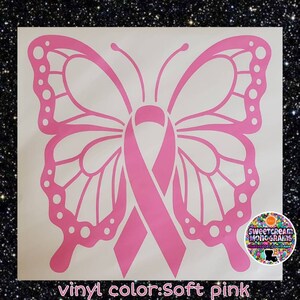 Breast Cancer Awareness Vinyl Car Decal|pink Butterfly Vinyl Decal ...
