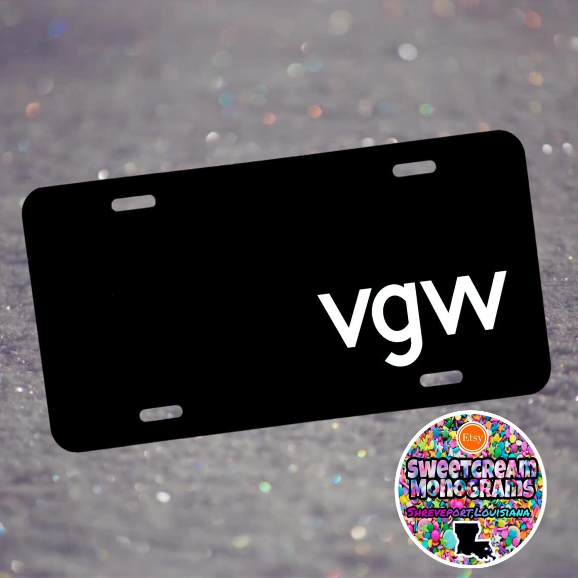 Monogram Car License Plate: Simple Aluminum Plate Tag - Etsy