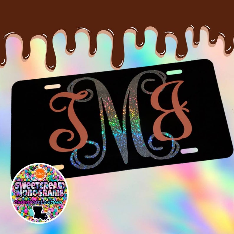 Monogram License Platemonogram Car Tagnew Car - Etsy