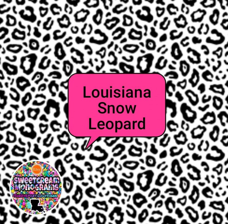 Snow Leopard Car Monogram Decalblack and White Leopard - Etsy