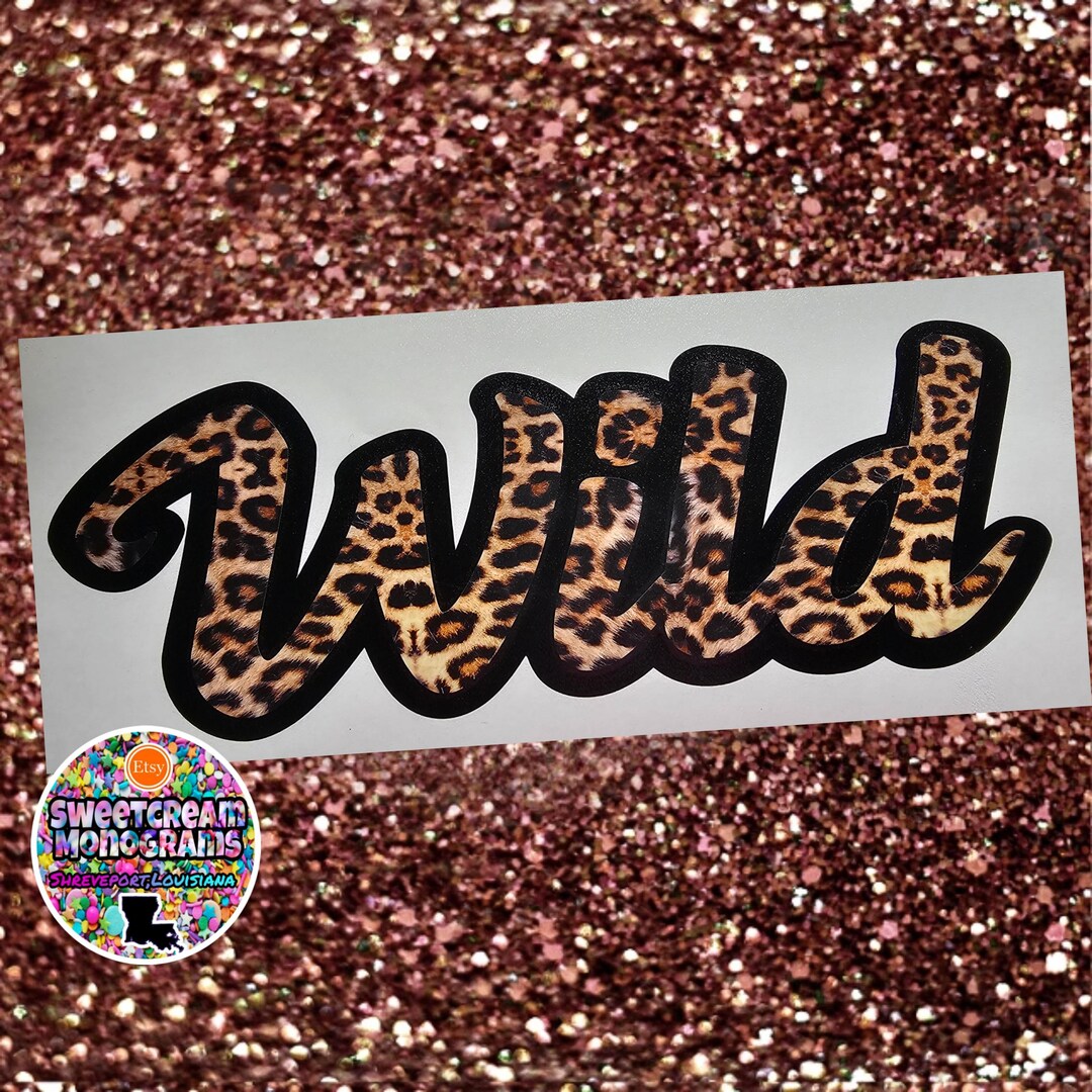 Leopard Print Name Car Sticker: Personalized Animal Decal - Etsy