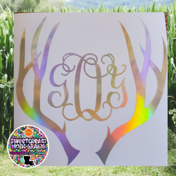 Deer Antler Monogram - Etsy