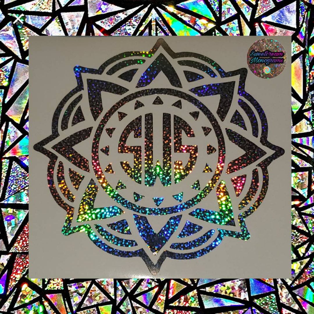Holographic Mandala Monogram Decal|monogram Mandala Car Sticker ...