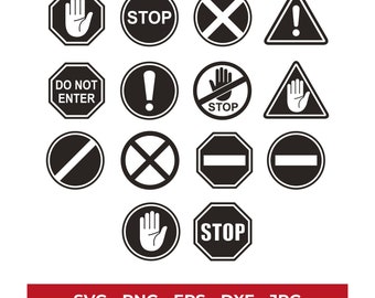 Traffic Signs Svg Bundle, Traffic Signs, Traffic, Road Sign SVG - PNG ...