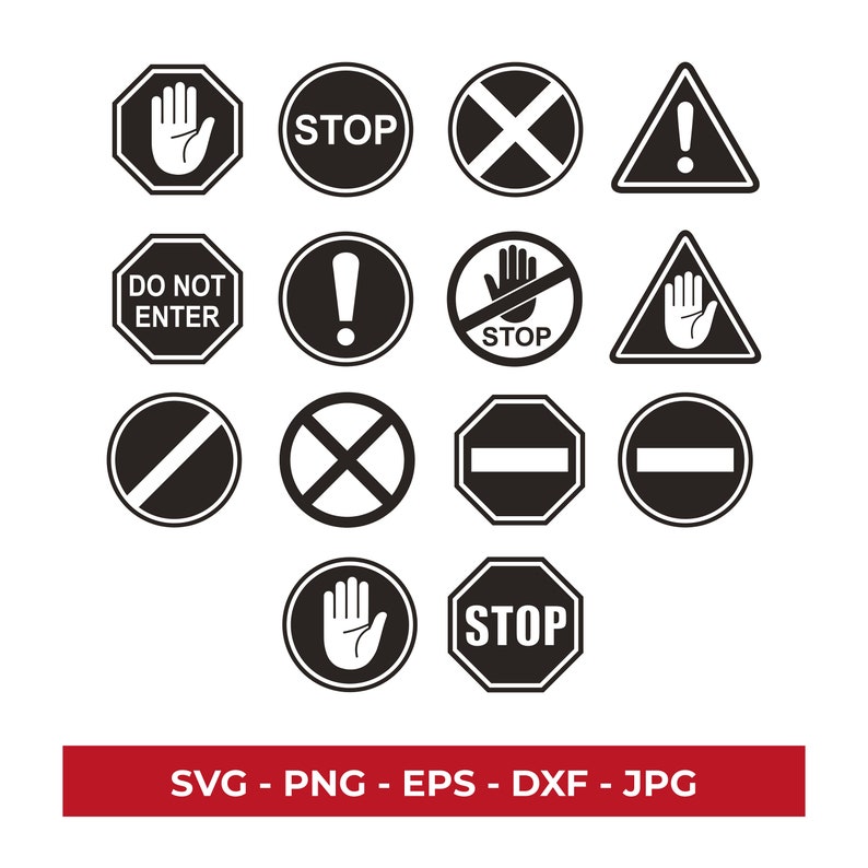 Traffic Signs Svg Bundle, Traffic Signs, Traffic, Road Sign SVG PNG ...