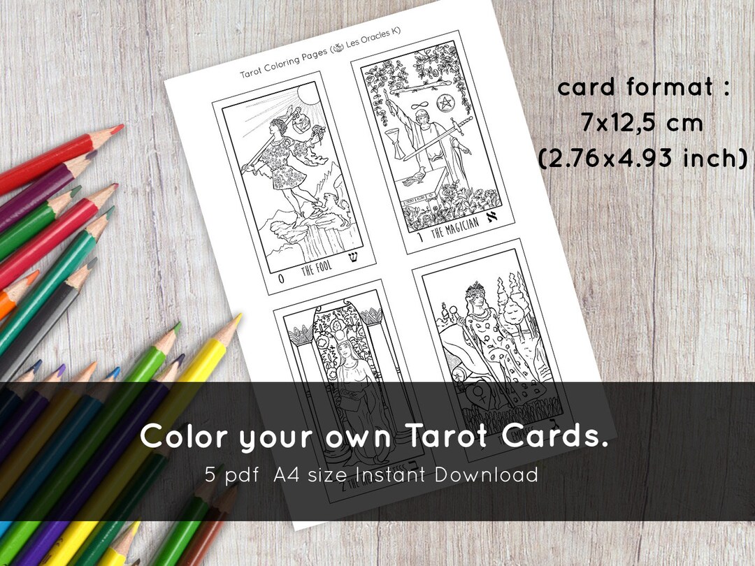 Printable Tarot Coloring Book, Complete Deck, Instant Download PDF ...