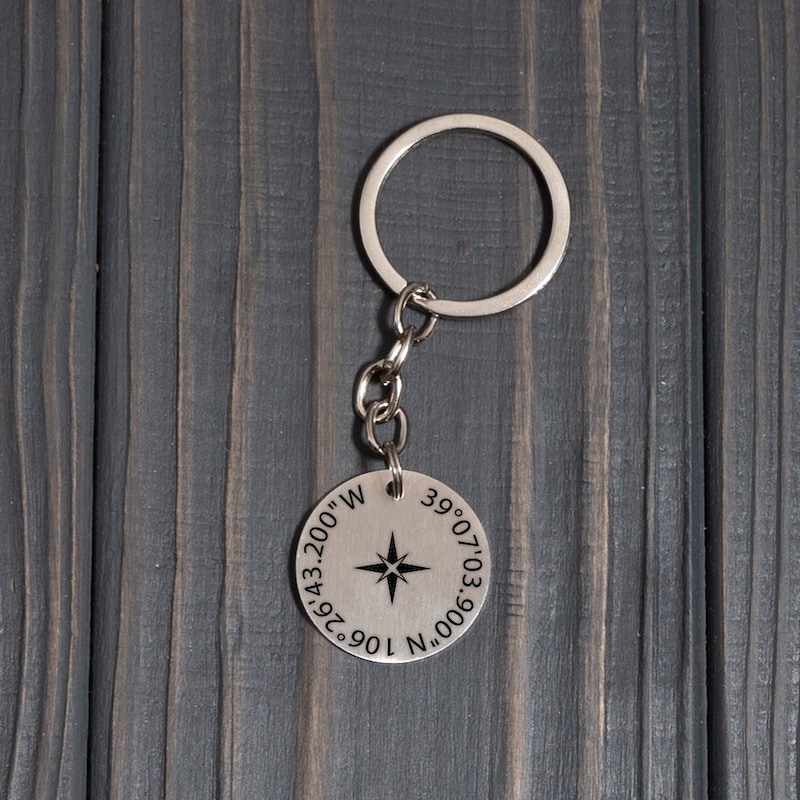 Coordinates Keychain - Etsy