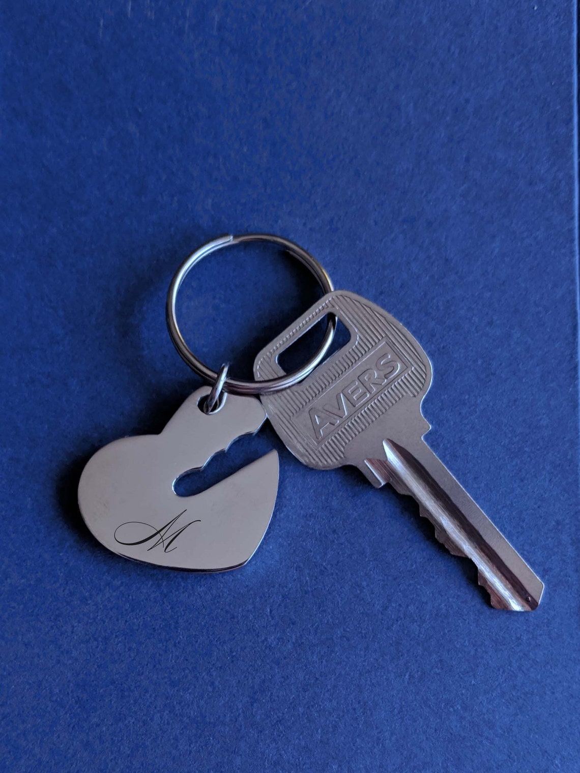 Custom Couple Keychain Couple Keychain Set Key and Heart | Etsy