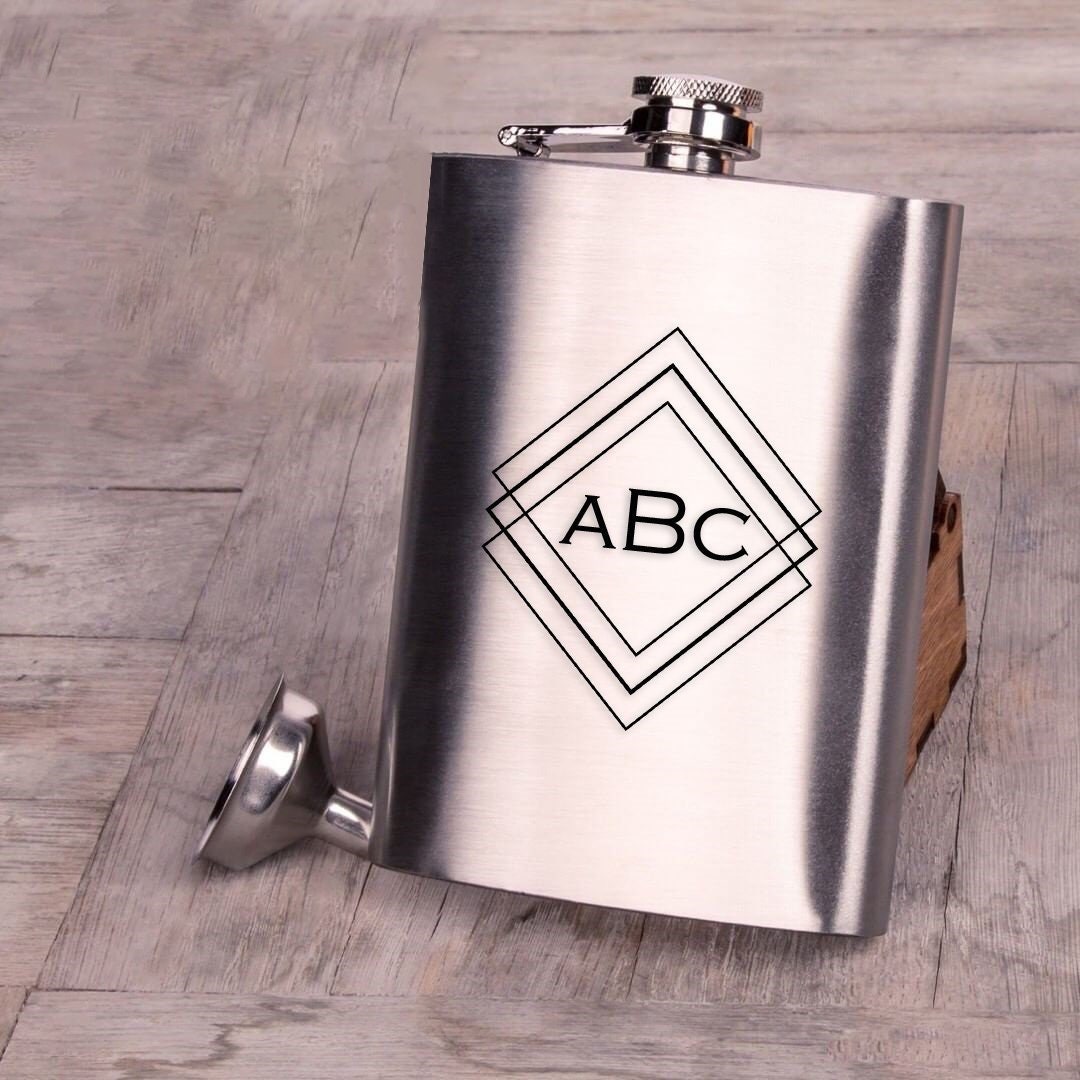 Initial Flask, Liquor Flask, Laser Engraved Flask, Monogram Flask ...