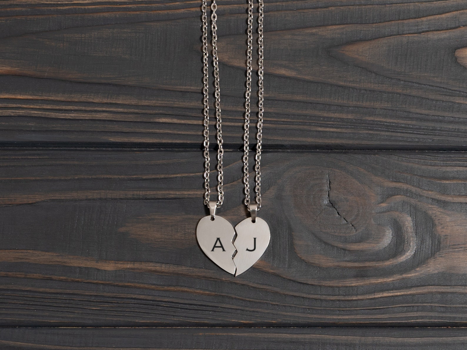 Heart Necklace for Couples Custom Couples Necklace Broken - Etsy