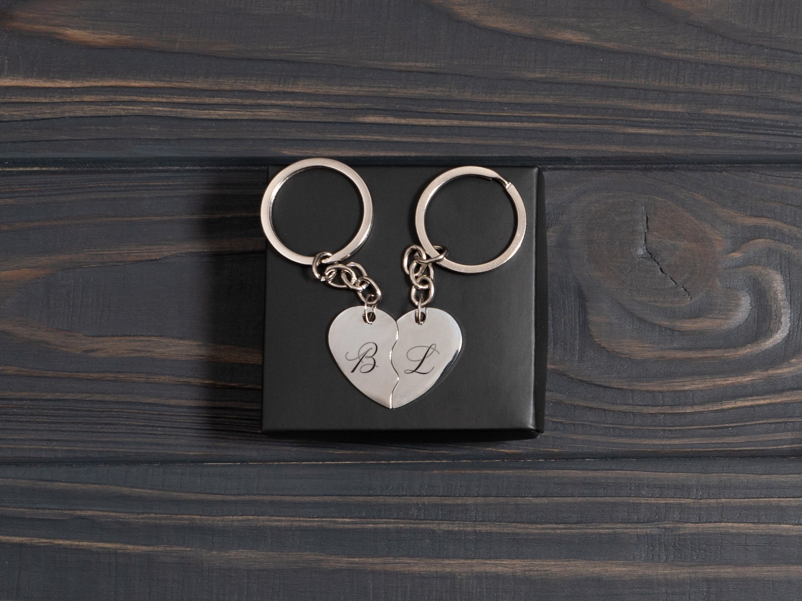 Heart Keychain for Couples Custom Couples Keychain Broken | Etsy