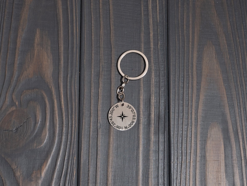 Custom Coordinate Coordinates Keychain Custom Keychain | Etsy