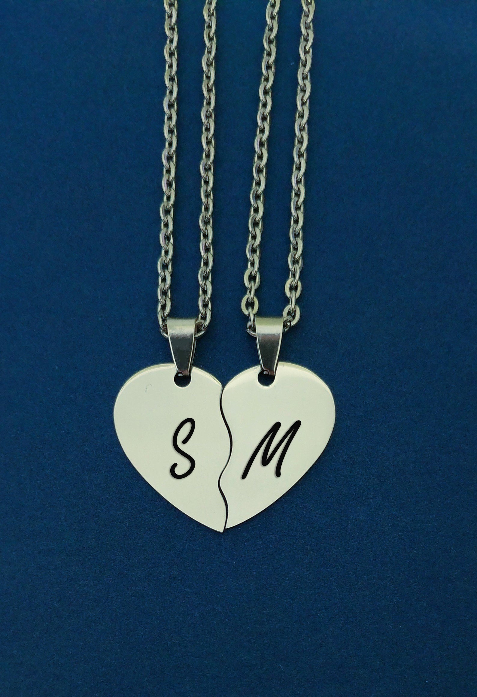 Heart Necklace for Couples Custom Couples Necklace Broken | Etsy