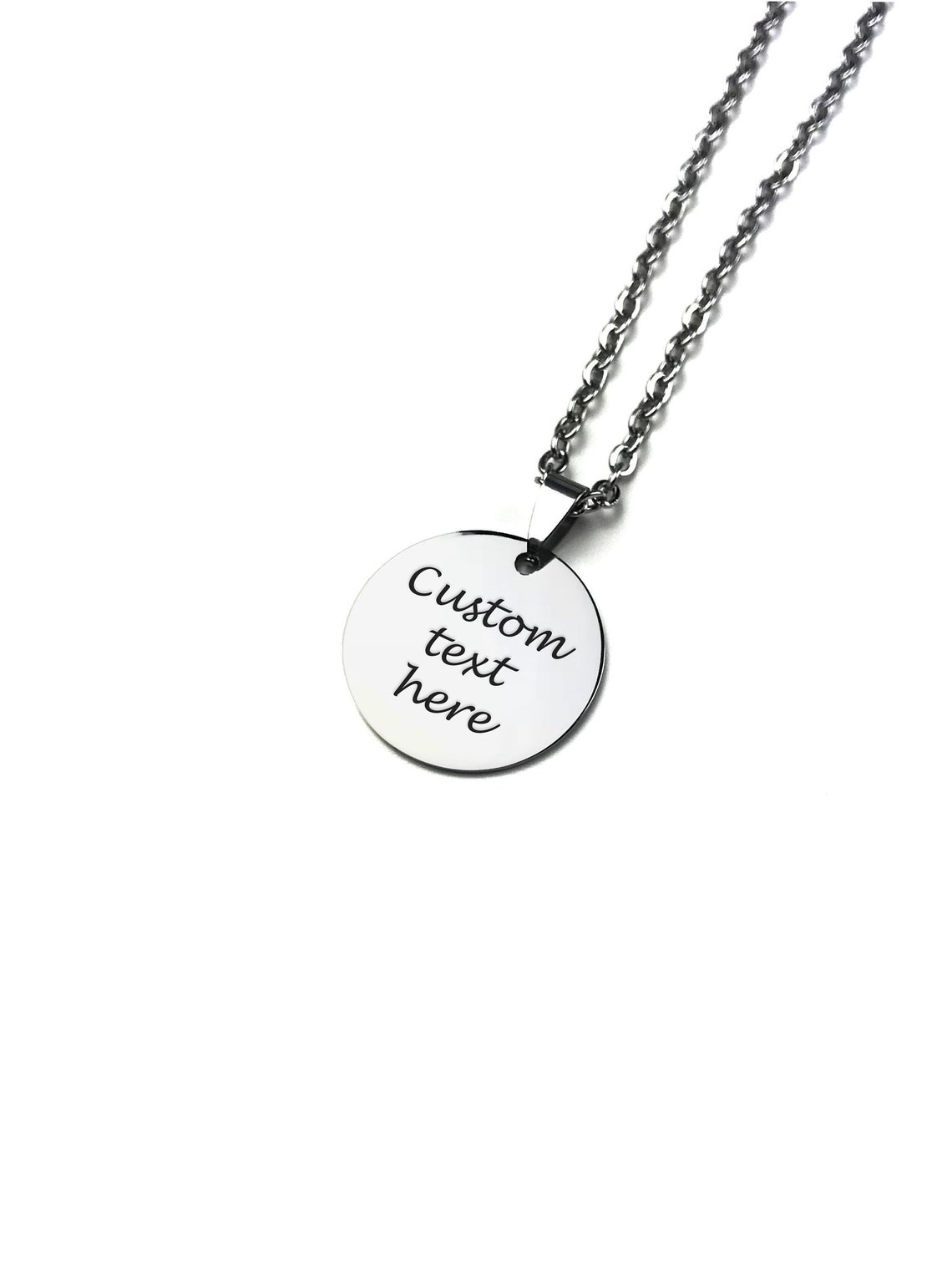 Personalize Engraved Silver Necklace Custom Engraved | Etsy