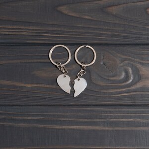 Heart Keychain for Couples, Custom Couples Keychain Broken Heart ...