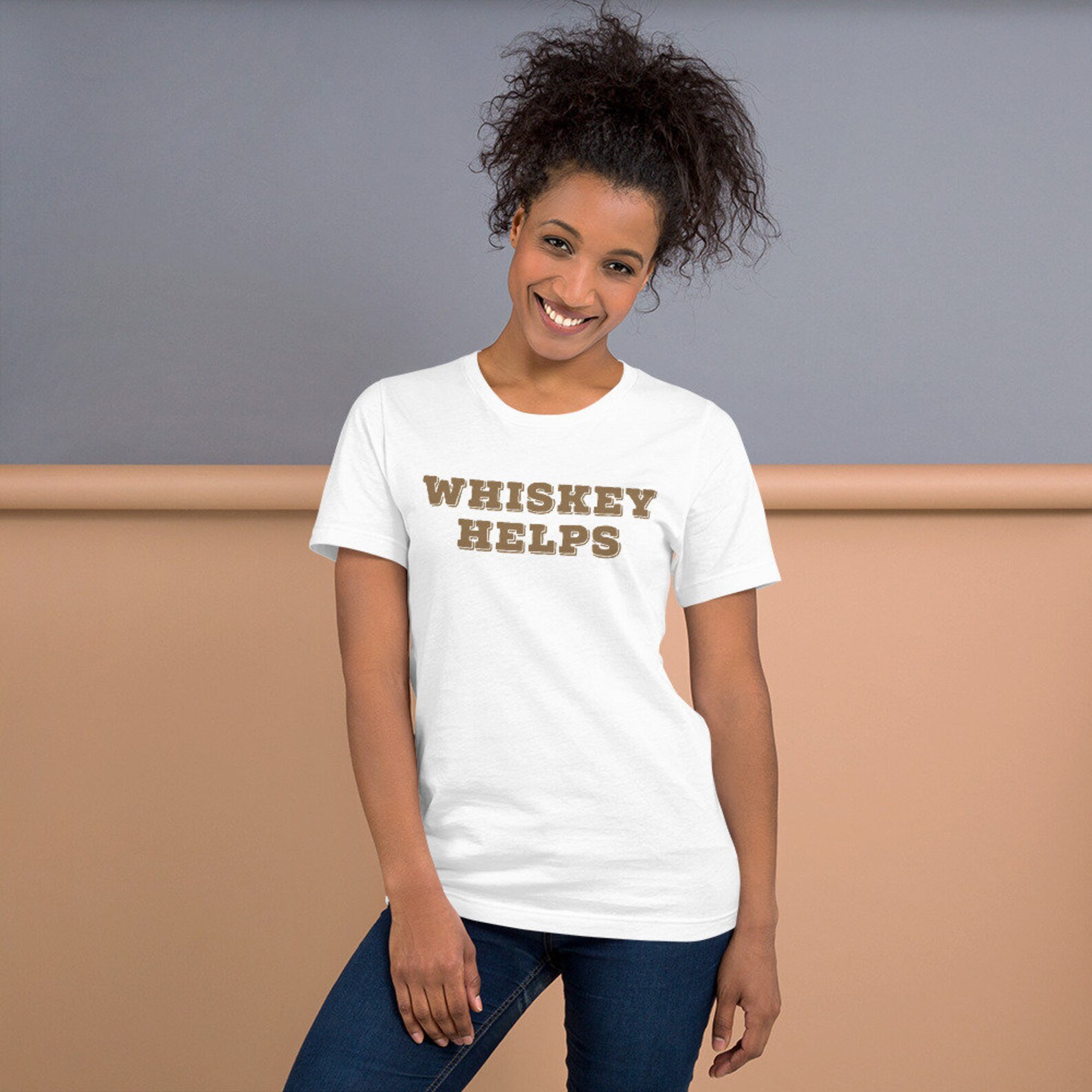 Whiskey Helps T-shirt Unisex Funny Bourbon T Shirt Barrel With Bottle ...