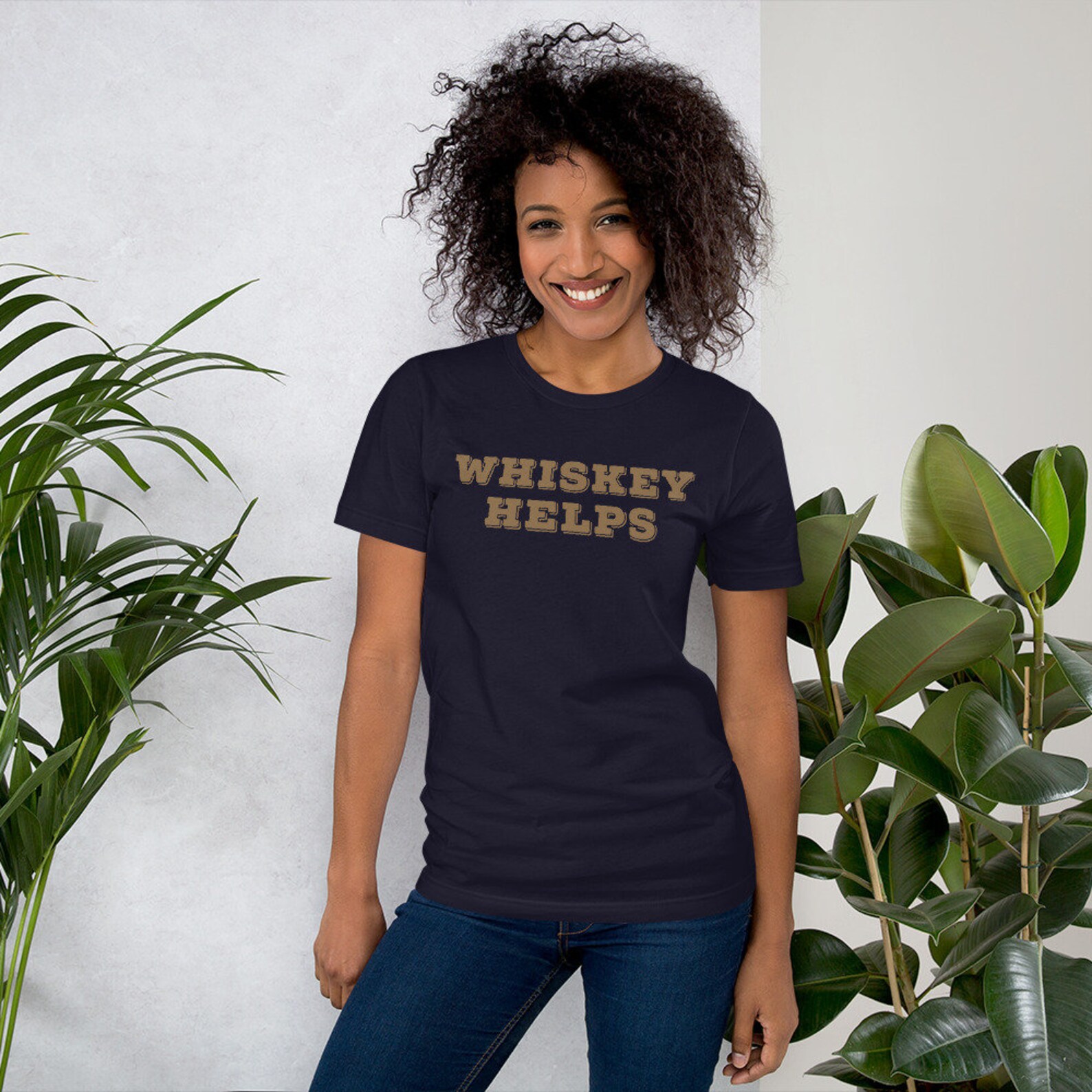 Whiskey Helps T-shirt Unisex Funny Bourbon T Shirt Barrel With Bottle ...