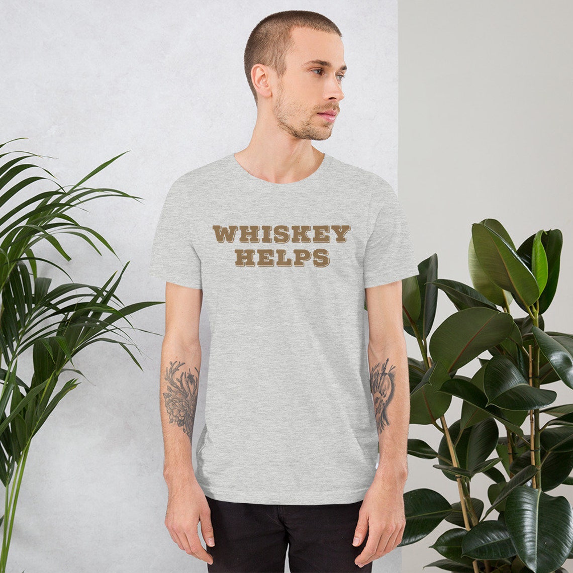 Whiskey Helps T-Shirt Unisex Funny Bourbon T Shirt Barrel With | Etsy