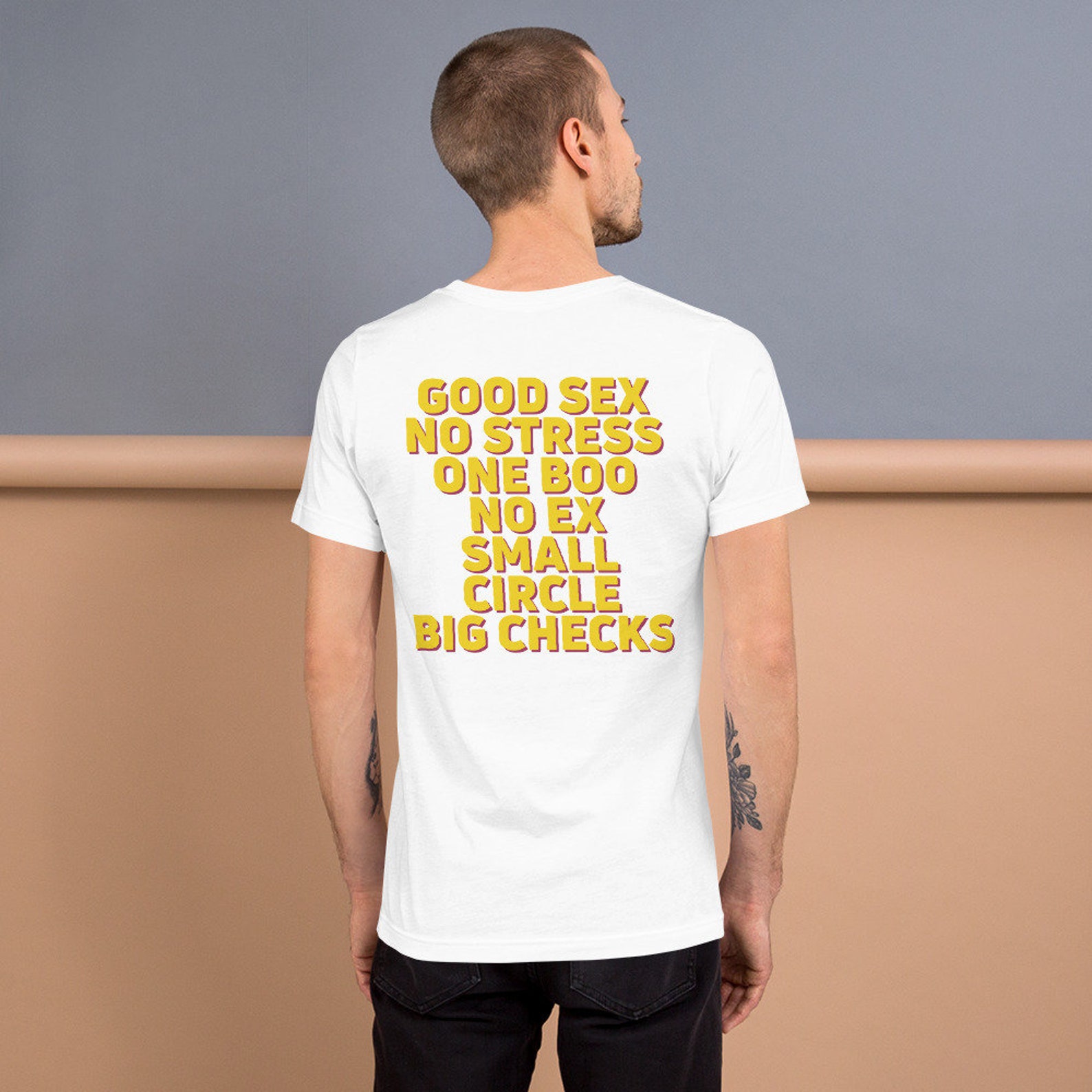 Good Sex No Stress One Boo No Ex Small Circle Big Checks Shirt - Etsy UK
