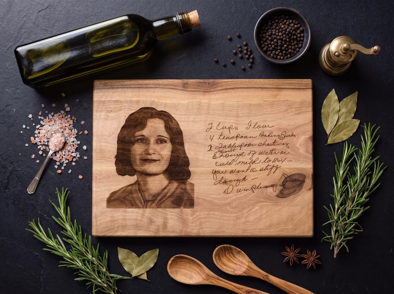Personalized Recipe Cutting Board | Engraved Wood Photo Gift for ...