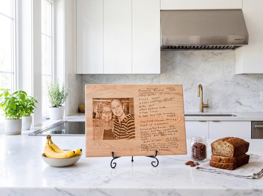 Personalized Walnut Recipe Cutting Board | Handwritten Recipe Photo ...