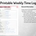 Pink Marble Weekly Time Log Printable Time Sheets for Employees Work ...