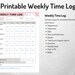Pink Marble Weekly Time Log Printable Time Sheets for - Etsy