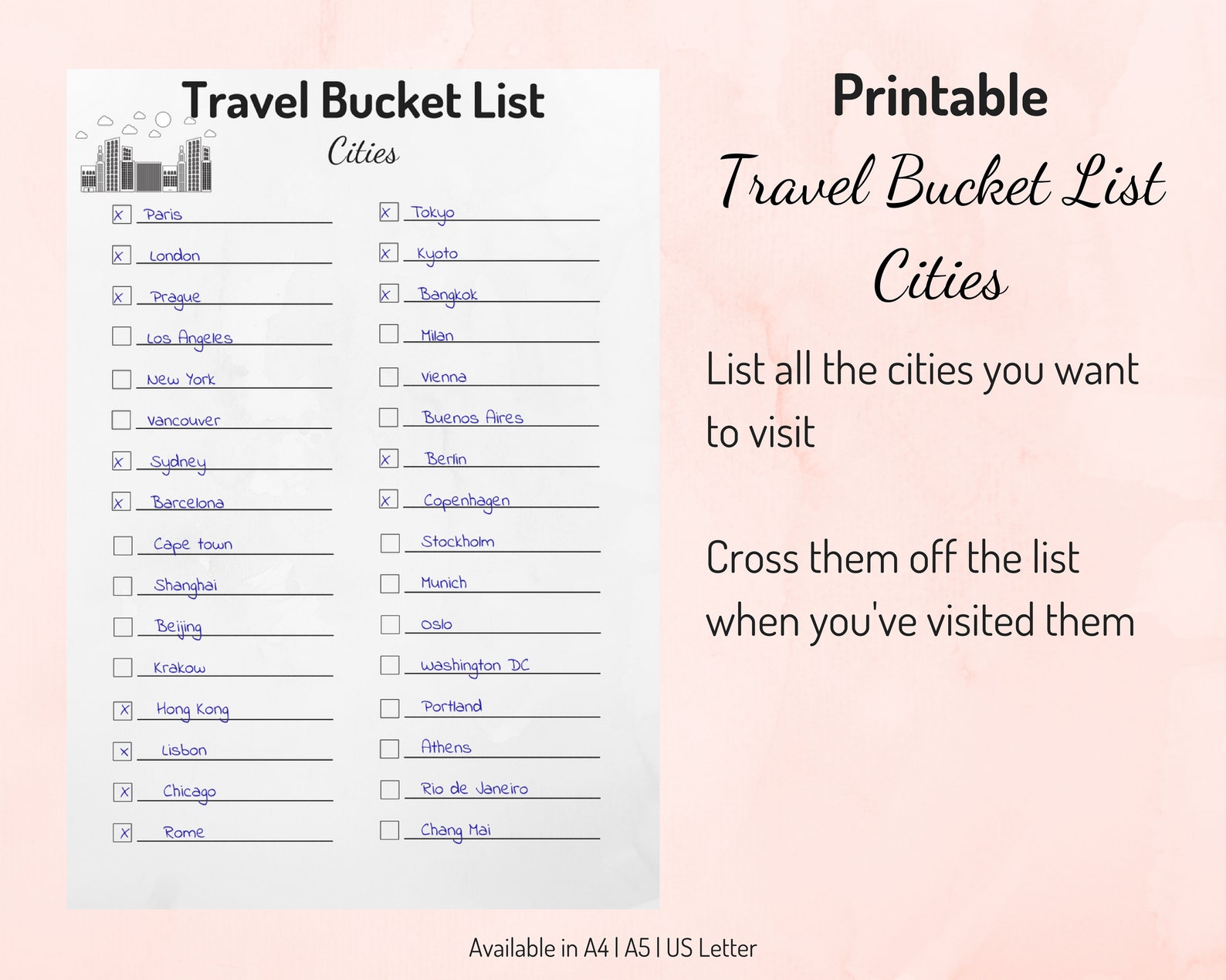 Travel Bucket Lists | Printable Travel Planners | Travel Journal ...