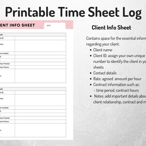 Pink Marble Time Sheet Log for Freelancers Printable Time - Etsy
