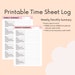 Pink Marble Time Sheet Log for Freelancers | Printable Time Sheets for ...