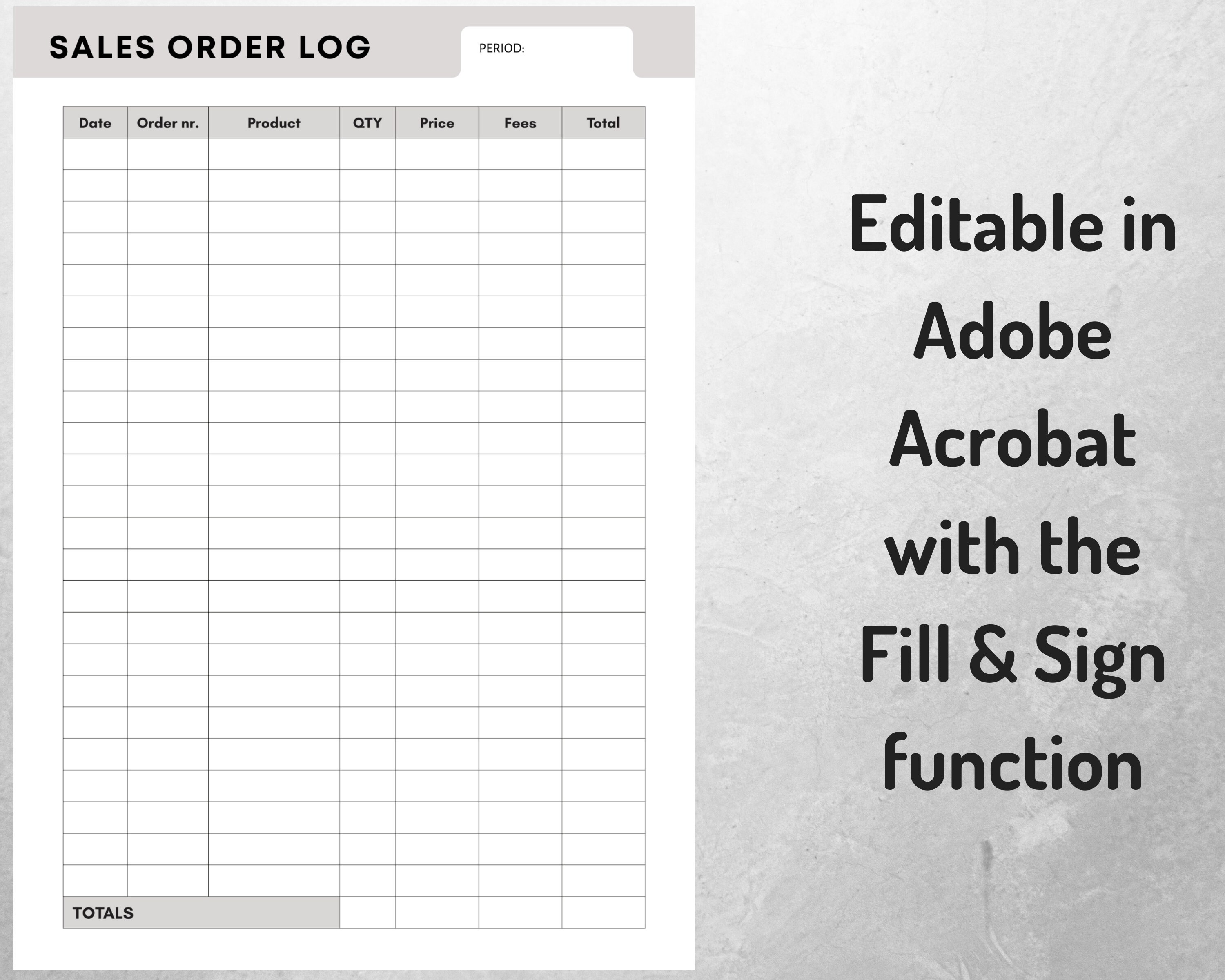 Sales Order Log Sales Tracker Order Tracker Printable - Etsy