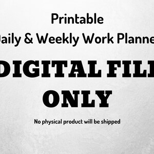 Daily and Weeky Work Planner Bundle Daily Planner Work Organizer ...