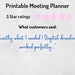 Pink Marble Meeting Planner Printable Meeting Notes - Etsy