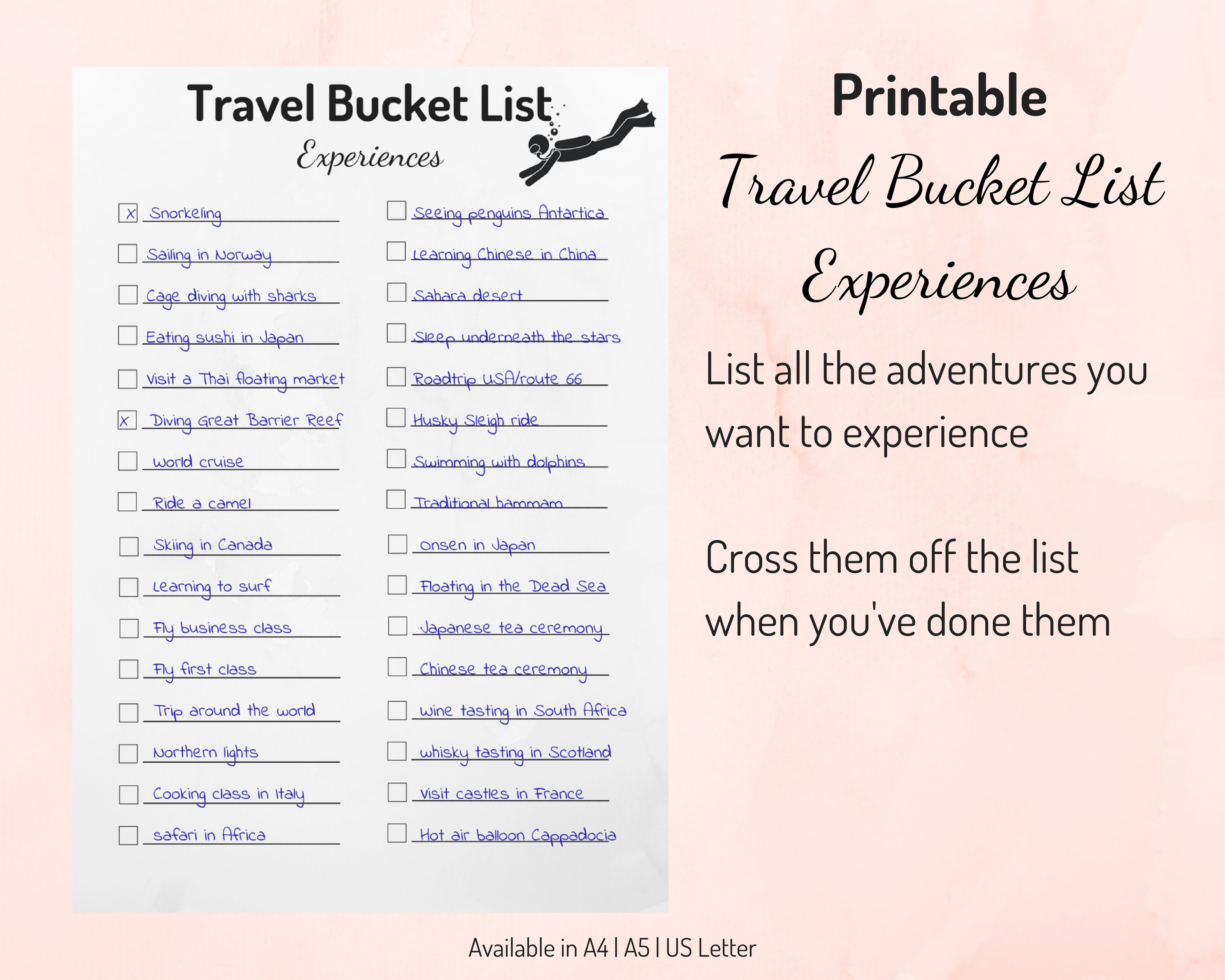 Travel Bucket Lists | Printable Travel Planners | Travel Journal ...