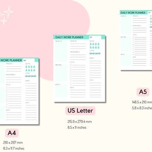 Daily Work Planner| Daily Agenda| Work Organizer| Job Planner ...