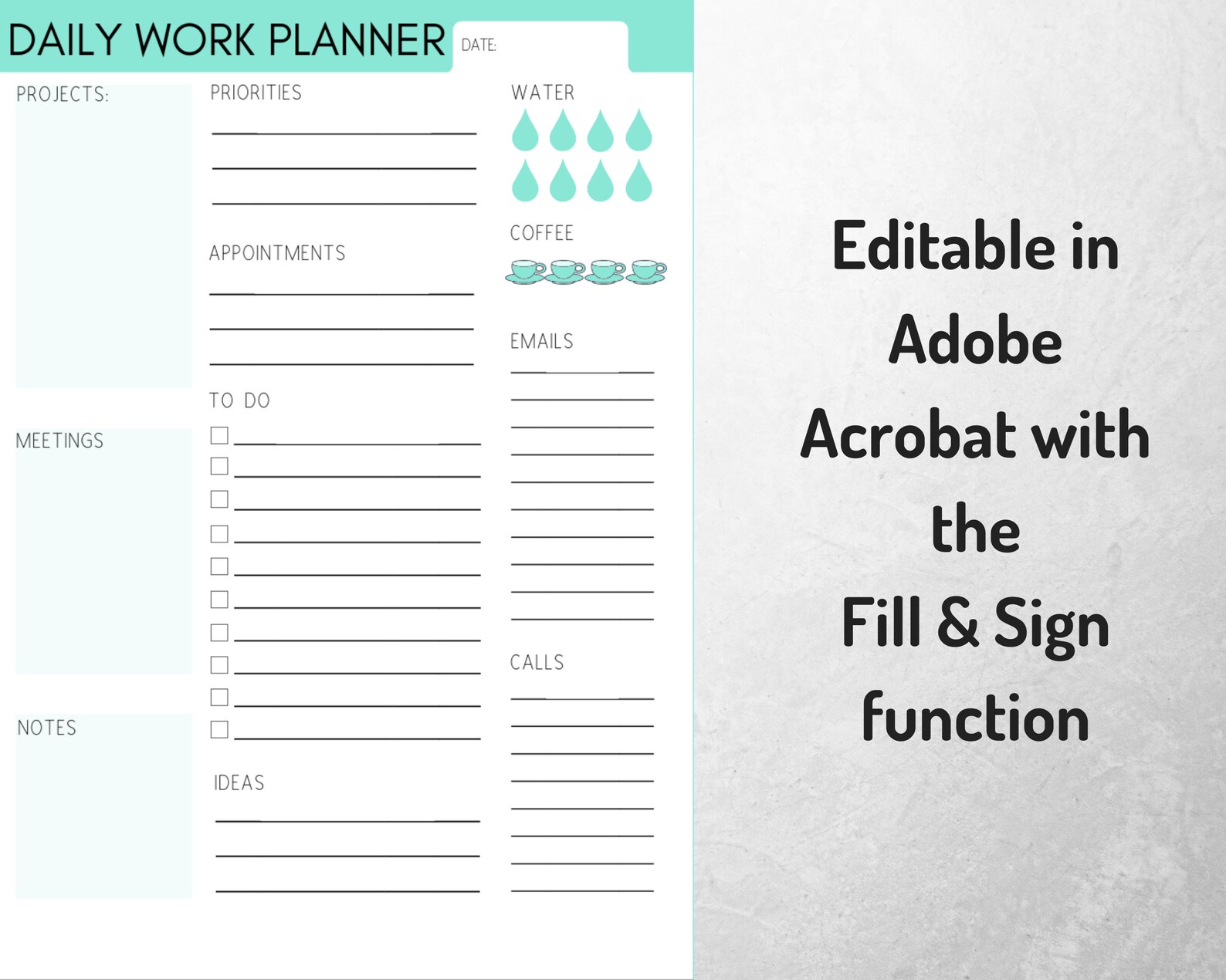 Daily and Weeky Work Planner Bundle Daily Planner Work Organizer ...