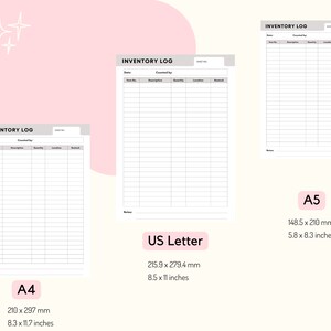 Pink Marble Inventory Log Inventory List Printable Business Planner - Etsy