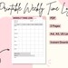 Pink Marble Weekly Time Log| Printable Time Sheets for Employees | Work ...