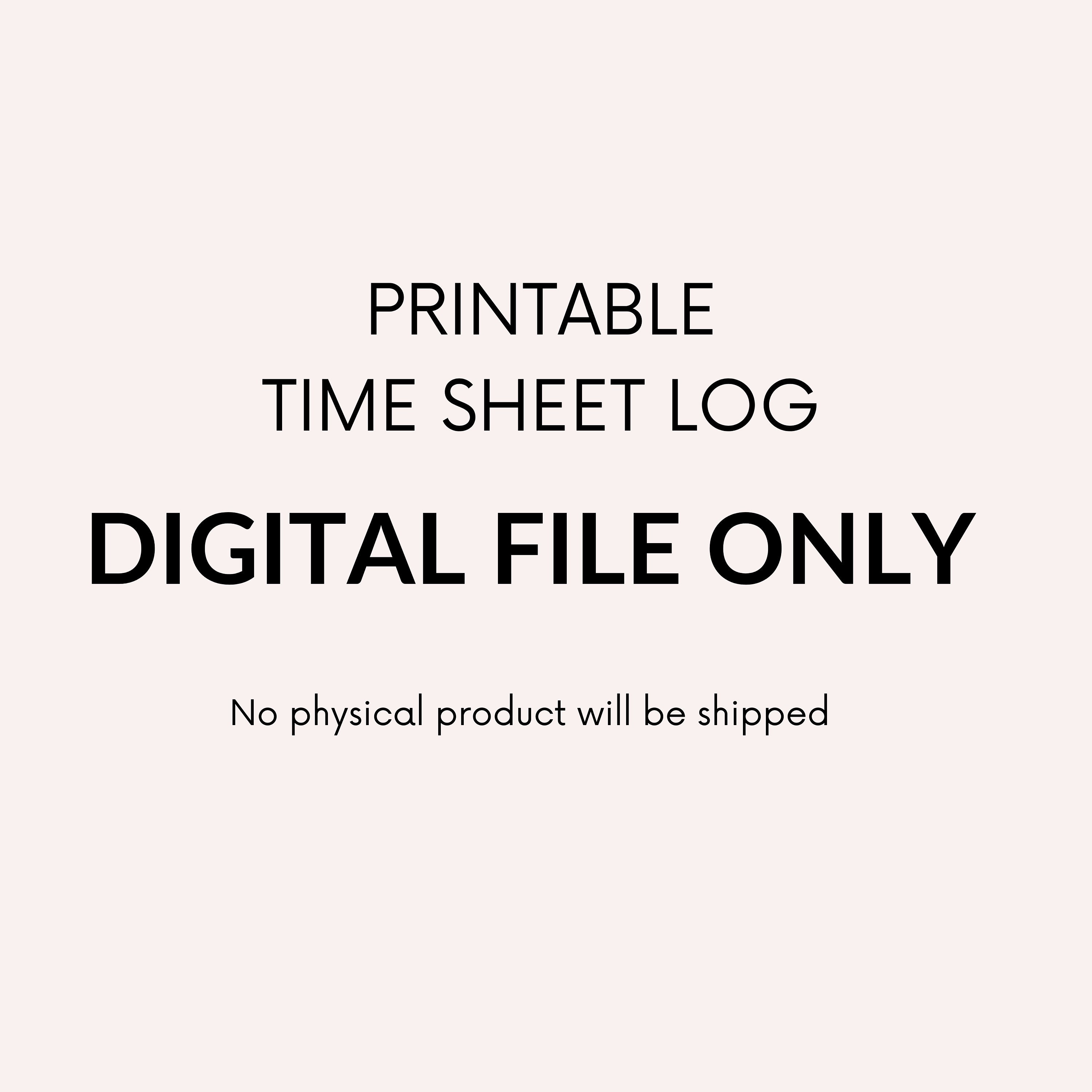 Pink Marble Time Sheet Log for Freelancers | Printable Time Sheets for ...