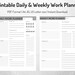 Daily and Weeky Work Planner Bundle Daily Planner Work Organizer ...
