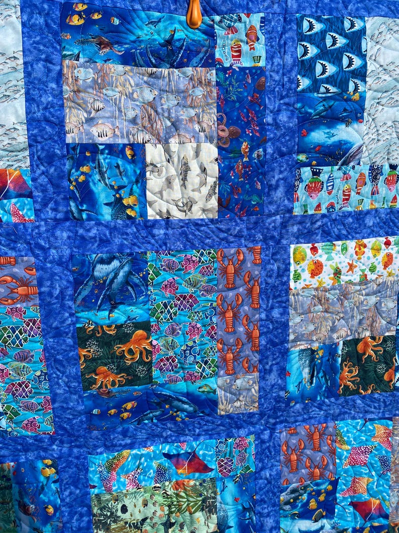 Fish Sea Creatures Quilt - Etsy