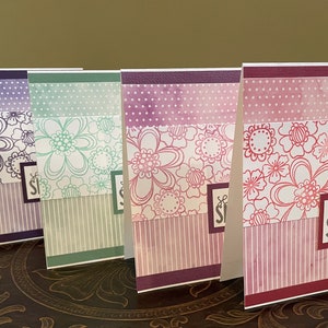 Handmade Note Cards. Set of 4 Cards. Colorful Cards. Beautiful Variety ...